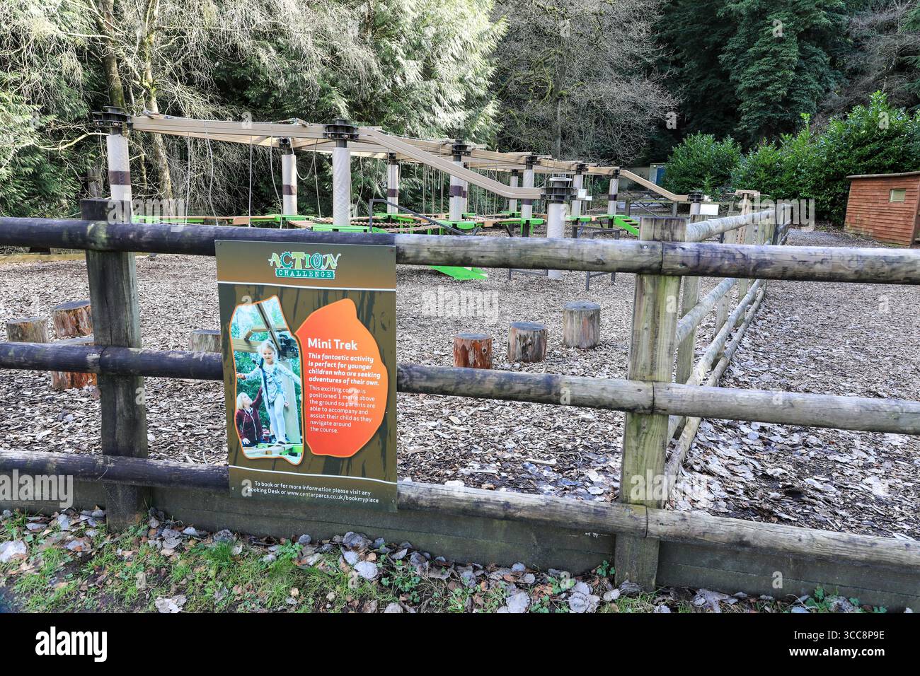 A mini trek course at Center Parcs, Longleat Forest Holiday Village, Warminster, Wiltshire ...