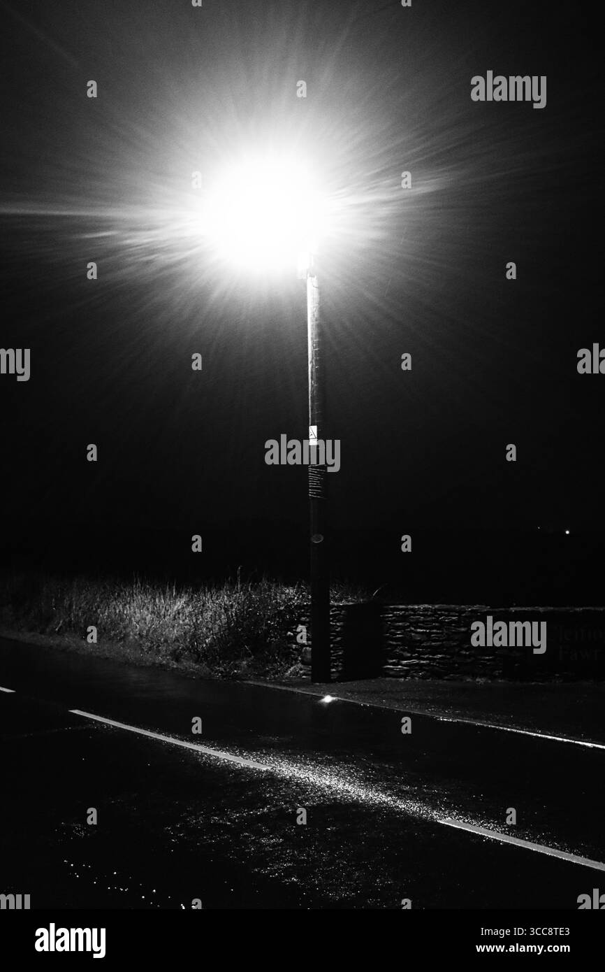 Night nighttime lights outdoor Black and White Stock Photos & Images ...