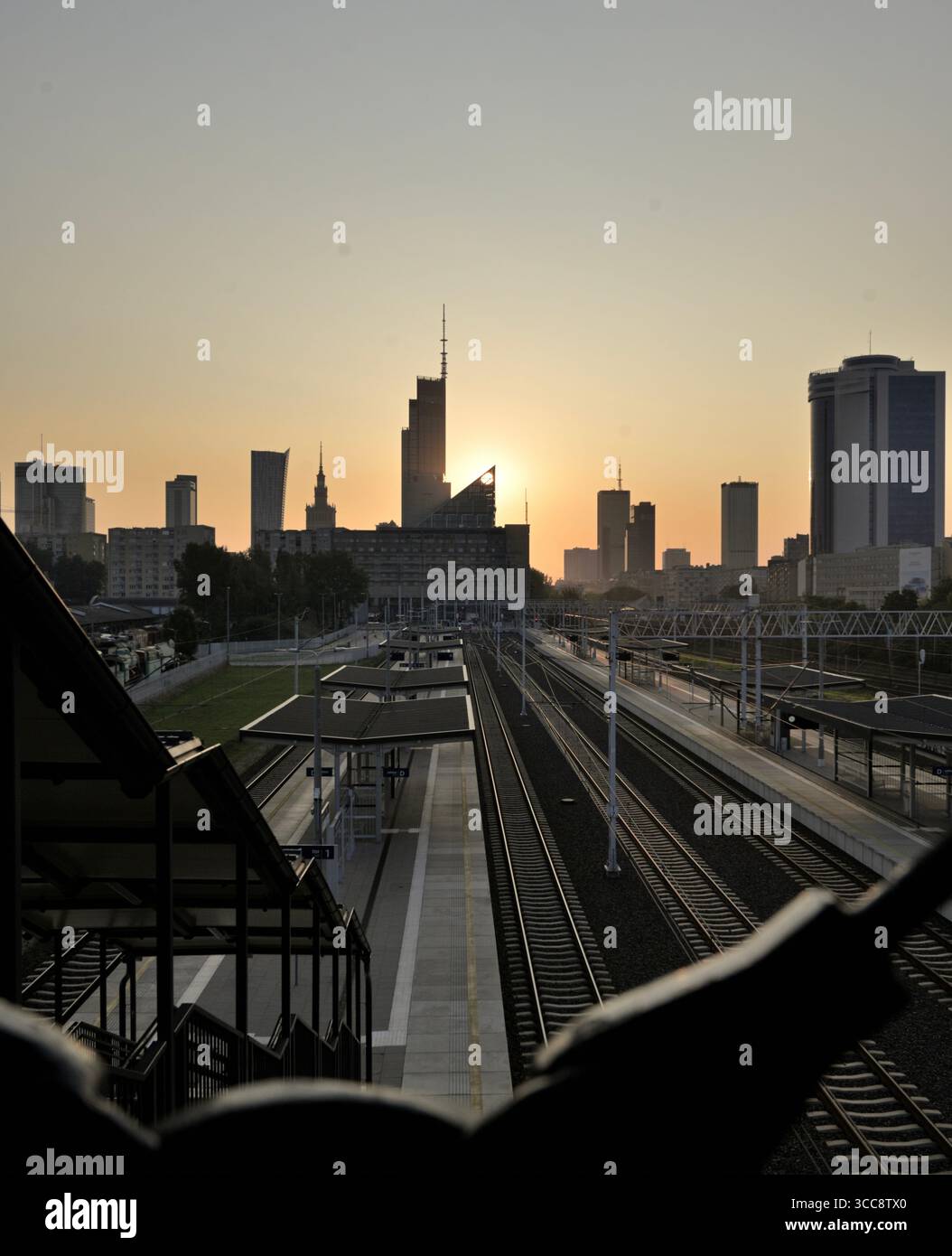 ascent,warsaw,railway station,rails,skyscrapers,cityscape,trains ...