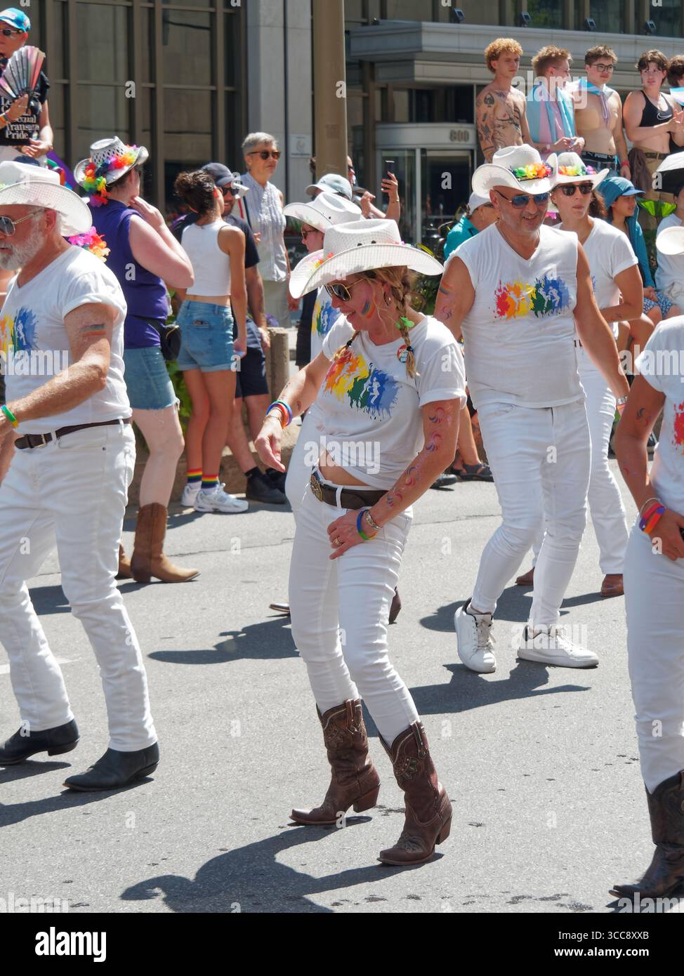 Montreal, Canada. 8 August 2025.Members of Club Bolo line dance ...