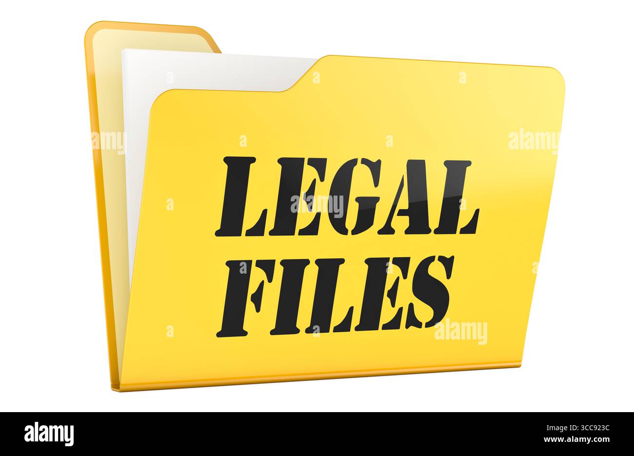 Legal File, yellow folder. 3D rendering isolated on white background ...