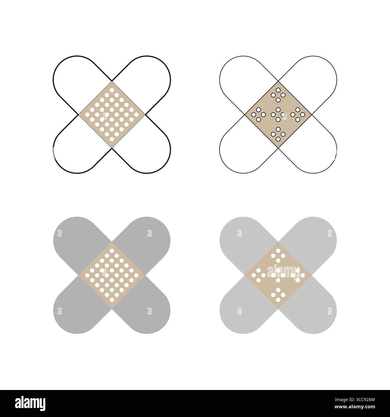 Cross bandages icons. Medical health symbols. First aid Vector ...