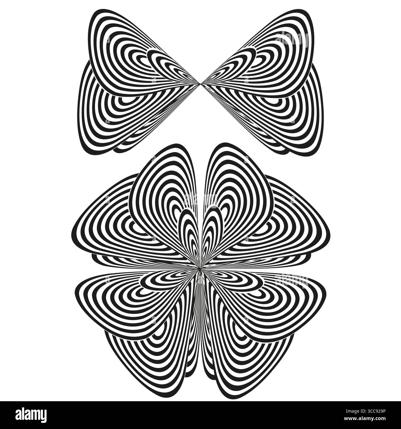 Abstract butterfly pattern. Optical illusion design. Geometric swirling ...