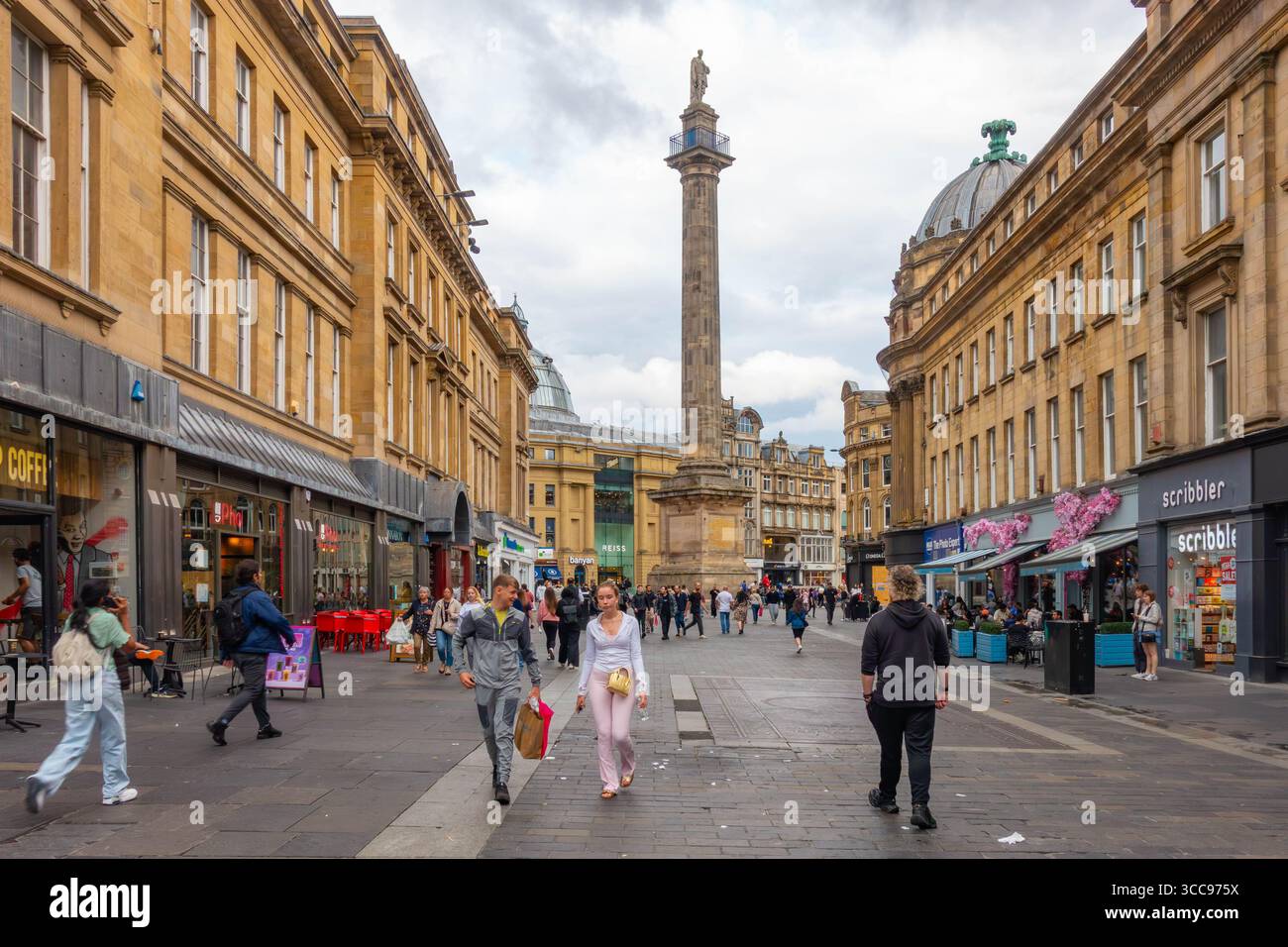A view down Granger Street in Newcastle-upon-Tyne, UK city centre ...