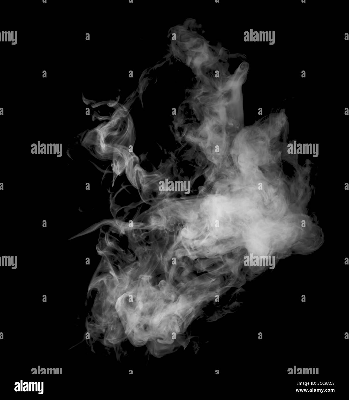 white smoke isolated on black background, abstract powder, water spray ...