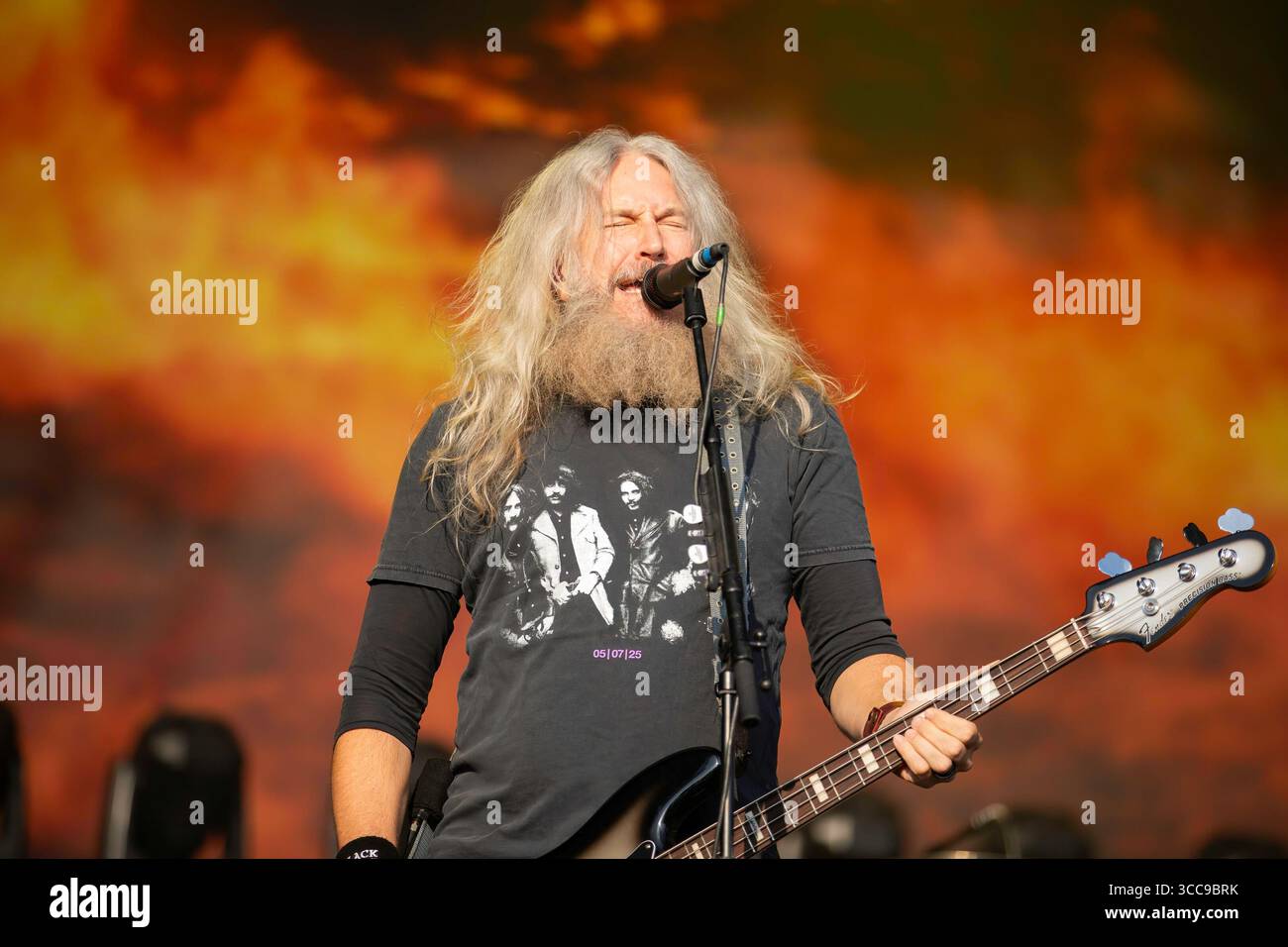 Derbyshire, England, 10th August, 2025. Mastodon playing the Ronnie ...