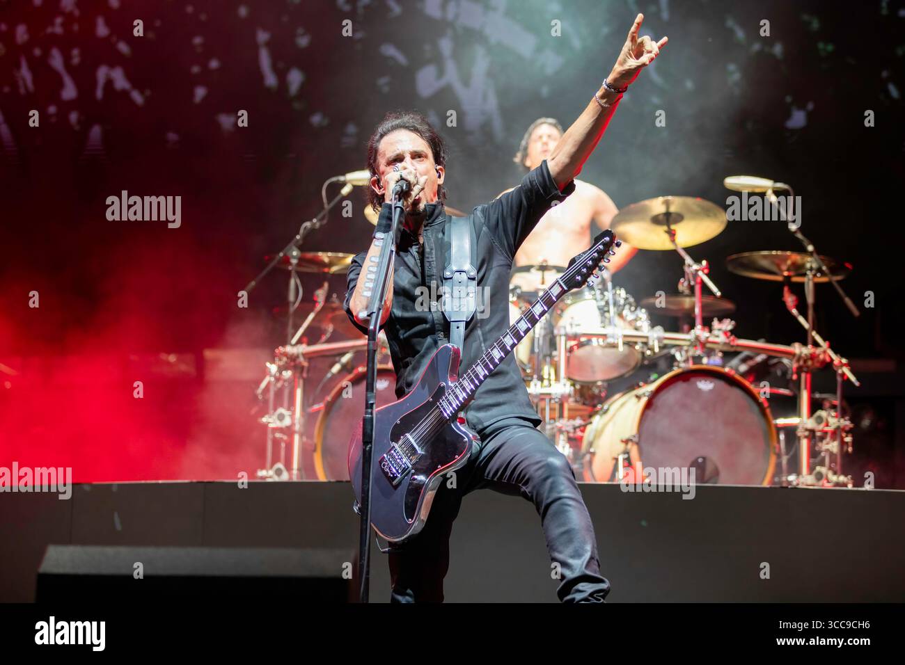 Derbyshire, England, 10th August, 2025. Gojira headlining the Ronnie ...