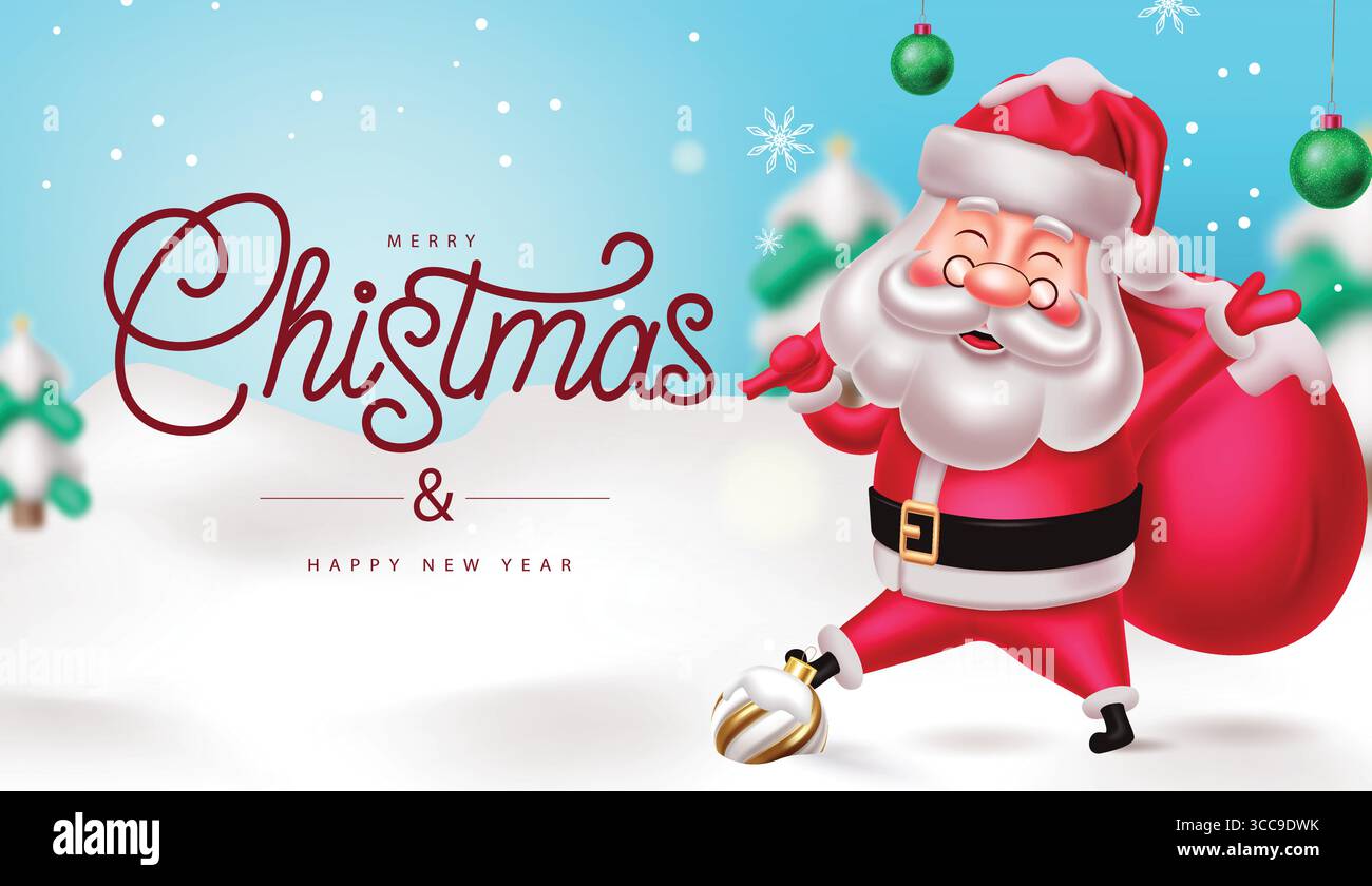 3d illustration jolly santa Stock Vector Images - Alamy