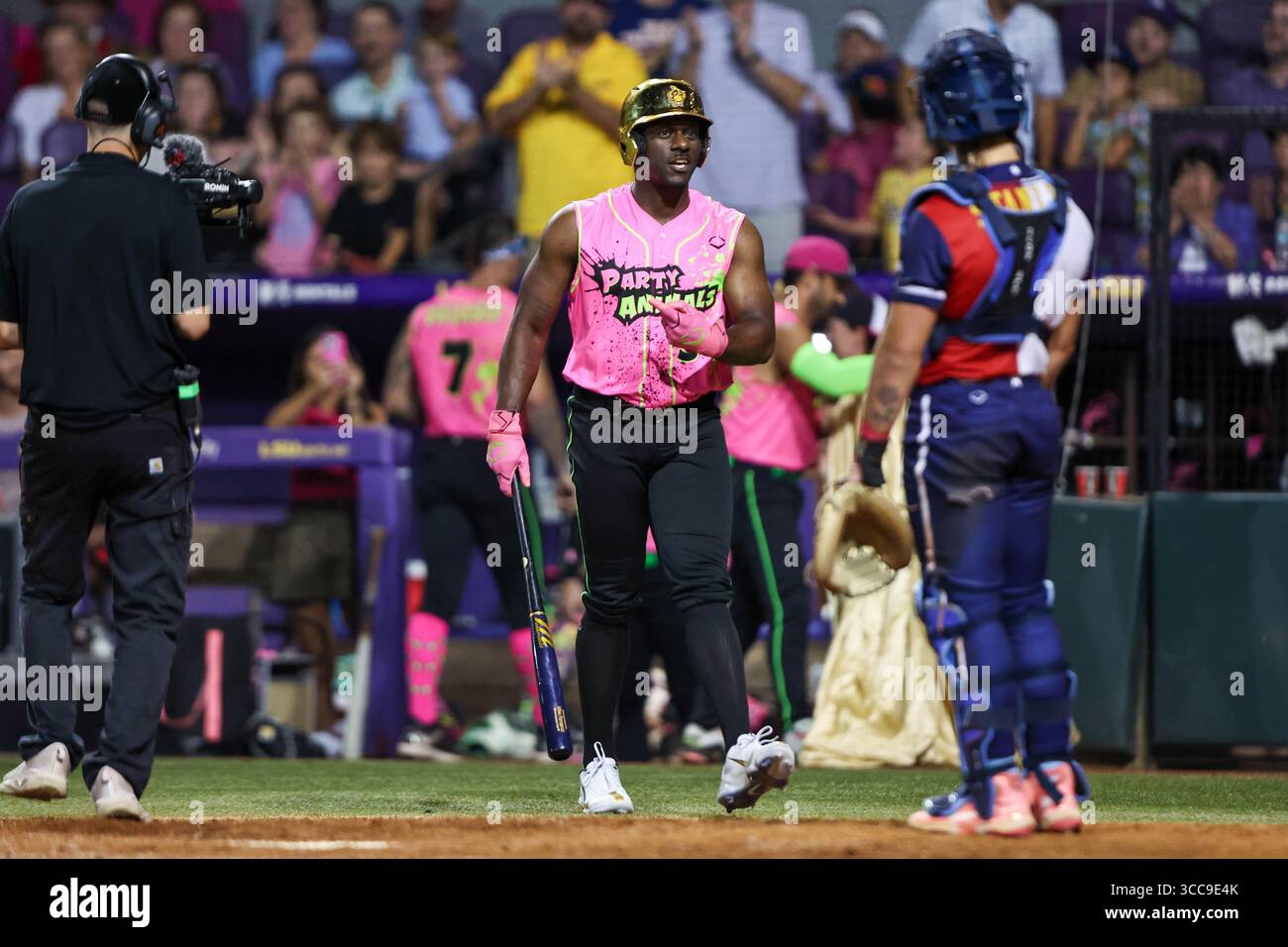 August 09, 2025: Former LSU Baseball player Jared Mitchell (3) makes a ...