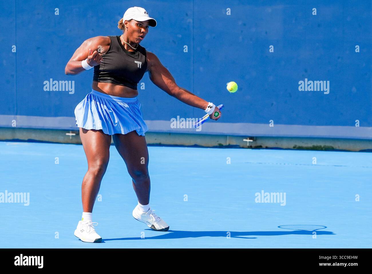 MASON, OH - AUG 9: Taylor Townsend (USA) returns a shot to Liudmila ...