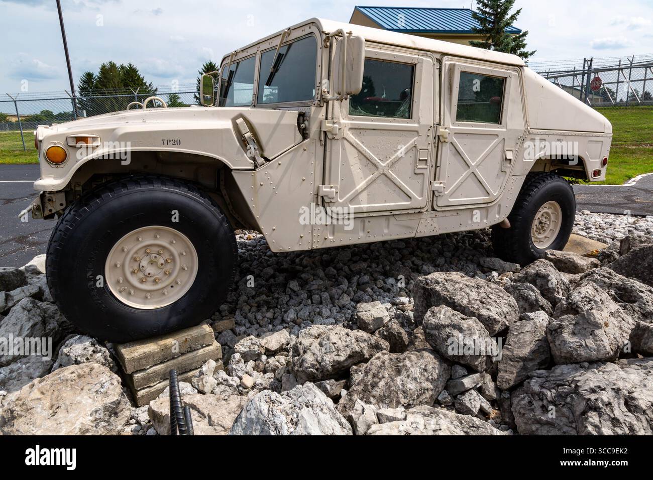 An AM General HMMVW military truck, also known as the Humvee or Hummer ...