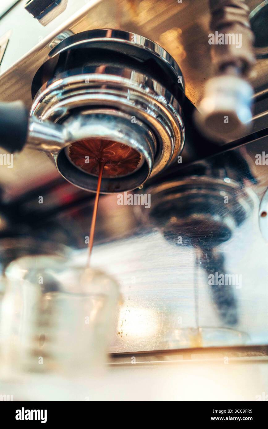 Brewing espresso steaming coffee hi-res stock photography and images ...