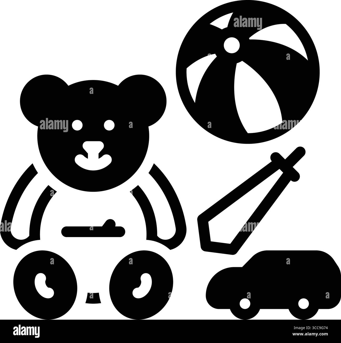 Soft toys vector Black and White Stock Photos & Images - Alamy