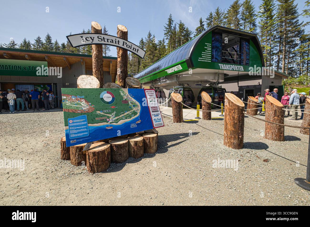 Large map at Green Transporter Gondola connecting Wilderness Landing to ...