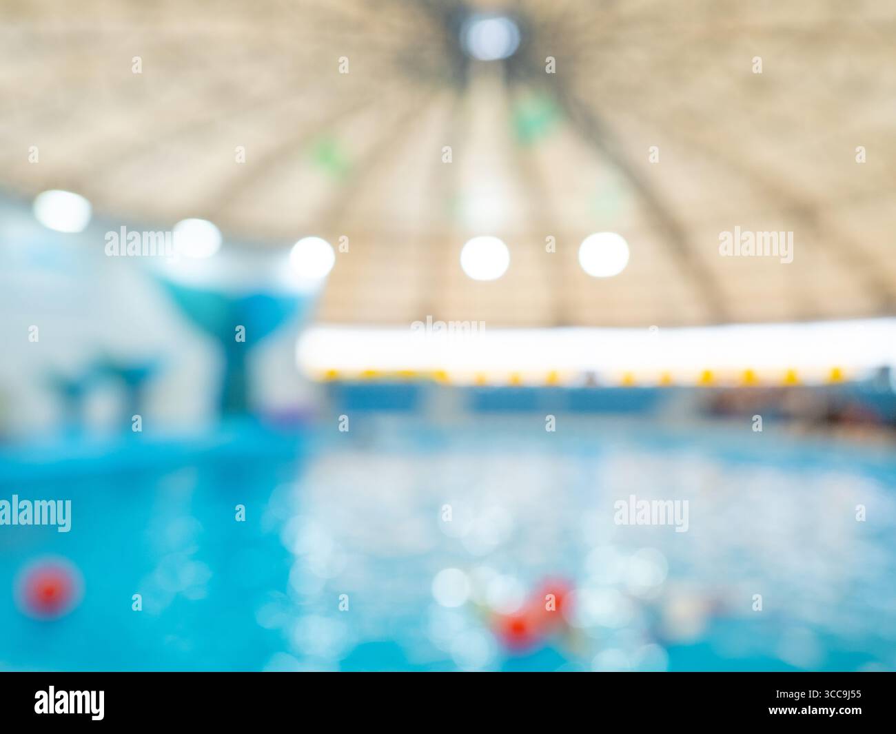 Abstract blurred dolphin and seal show pool background, blurry marine ...