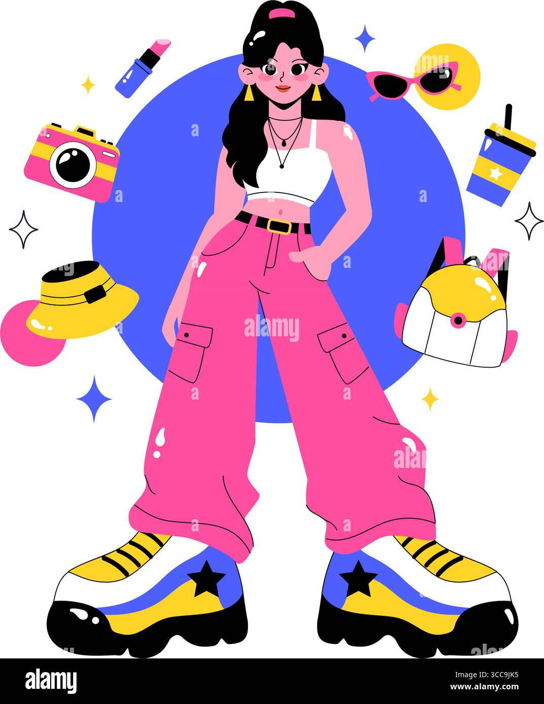 Outfit of the Day OOTD Vector Illustration featuring Clothing Choices ...
