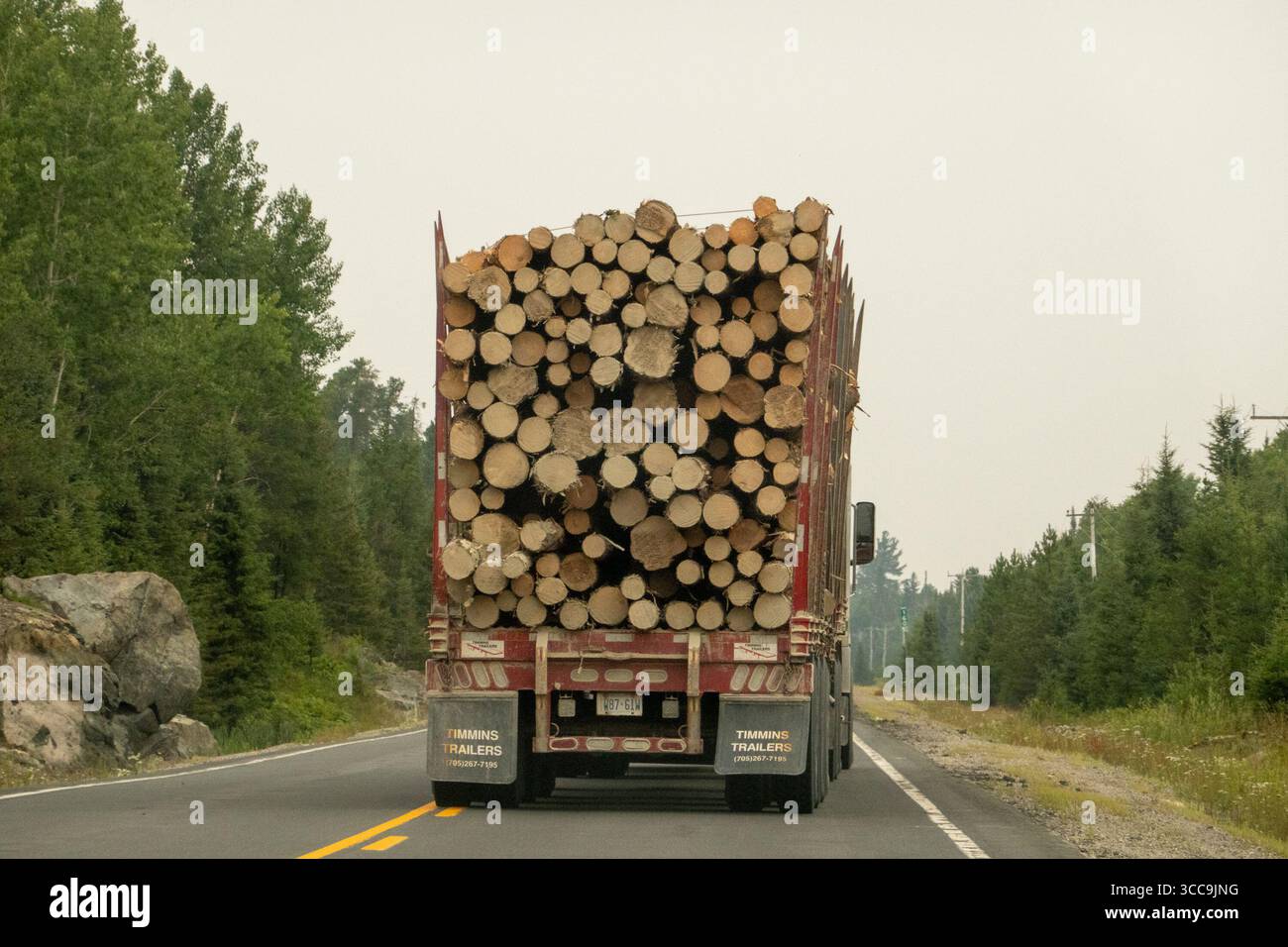 A logging truck transports wood along Highway 637 outside Sudbury ...