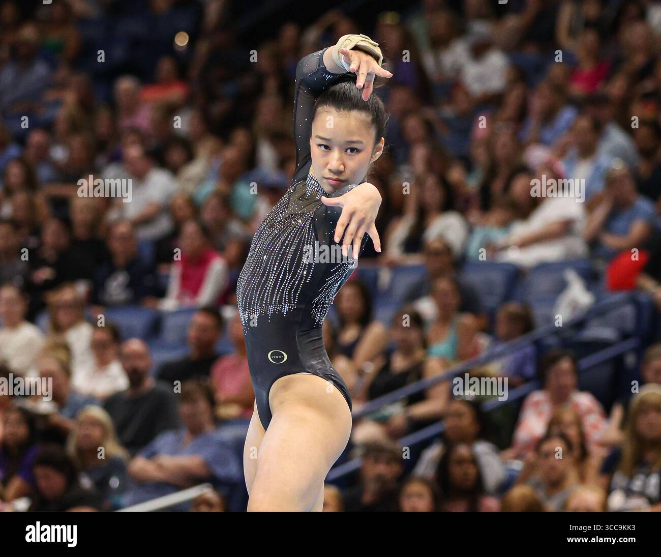 August 10, 2025: Jayla Hang competes on the floor exercise during the ...
