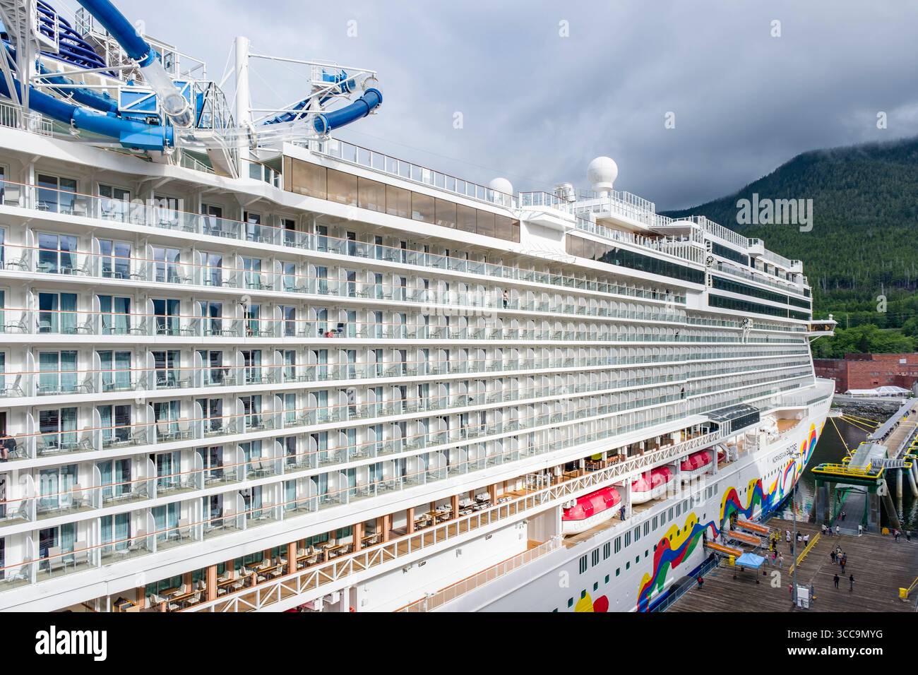 Norwegian Encore a breakaway plus-class cruise ship docked at Ward Cove ...