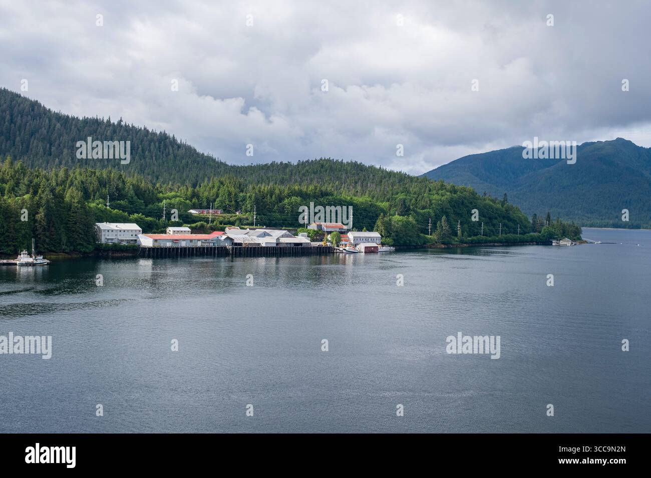 Warehouses, buildings and docks at Ward Cove, Revillagigedo Island ...