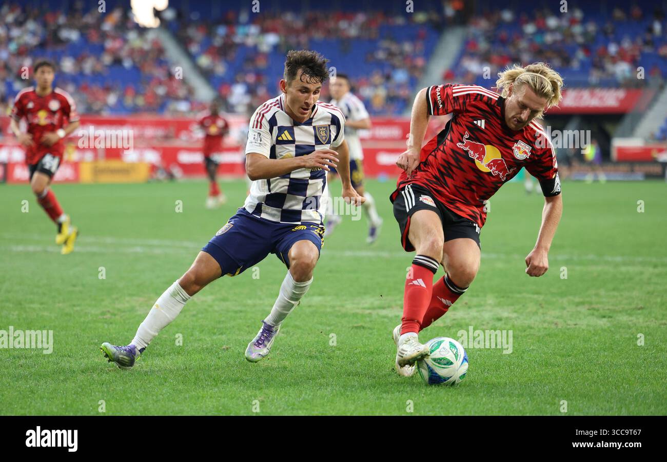 Noel Caliskan (midfielder, 92) and Emil Forsberg (midfielder, 10) at ...