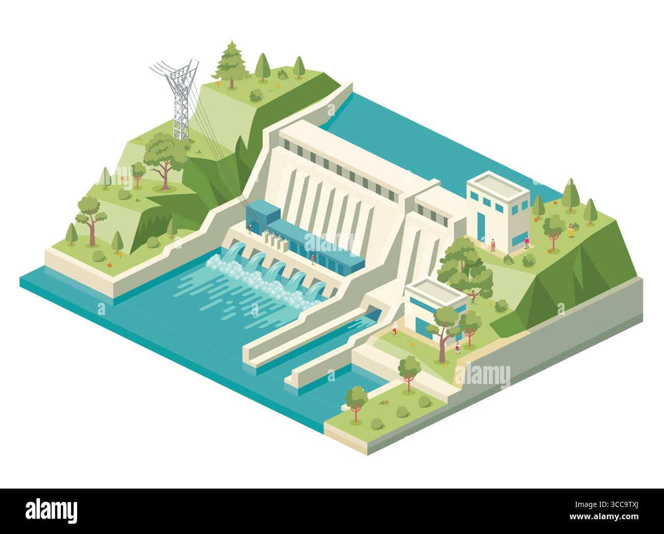 Hydroelectric power lines Cut Out Stock Images & Pictures - Alamy