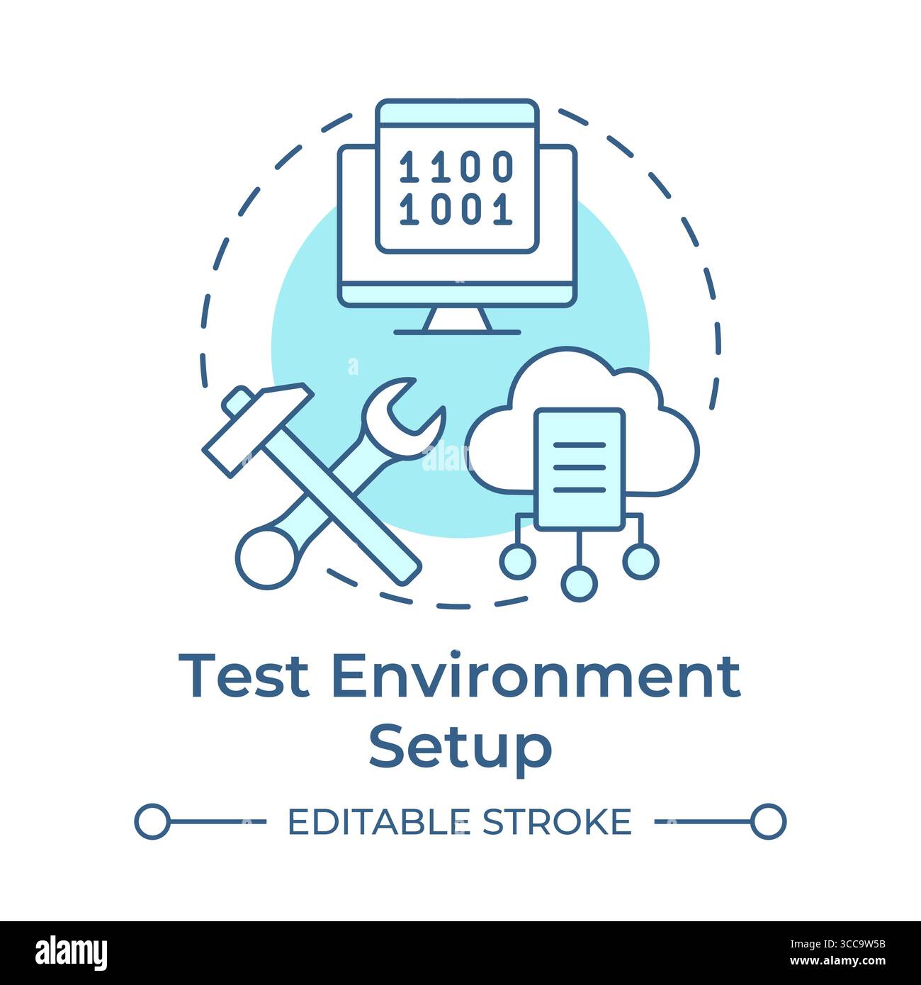 Test environment setup soft blue concept icon Stock Vector Image & Art ...