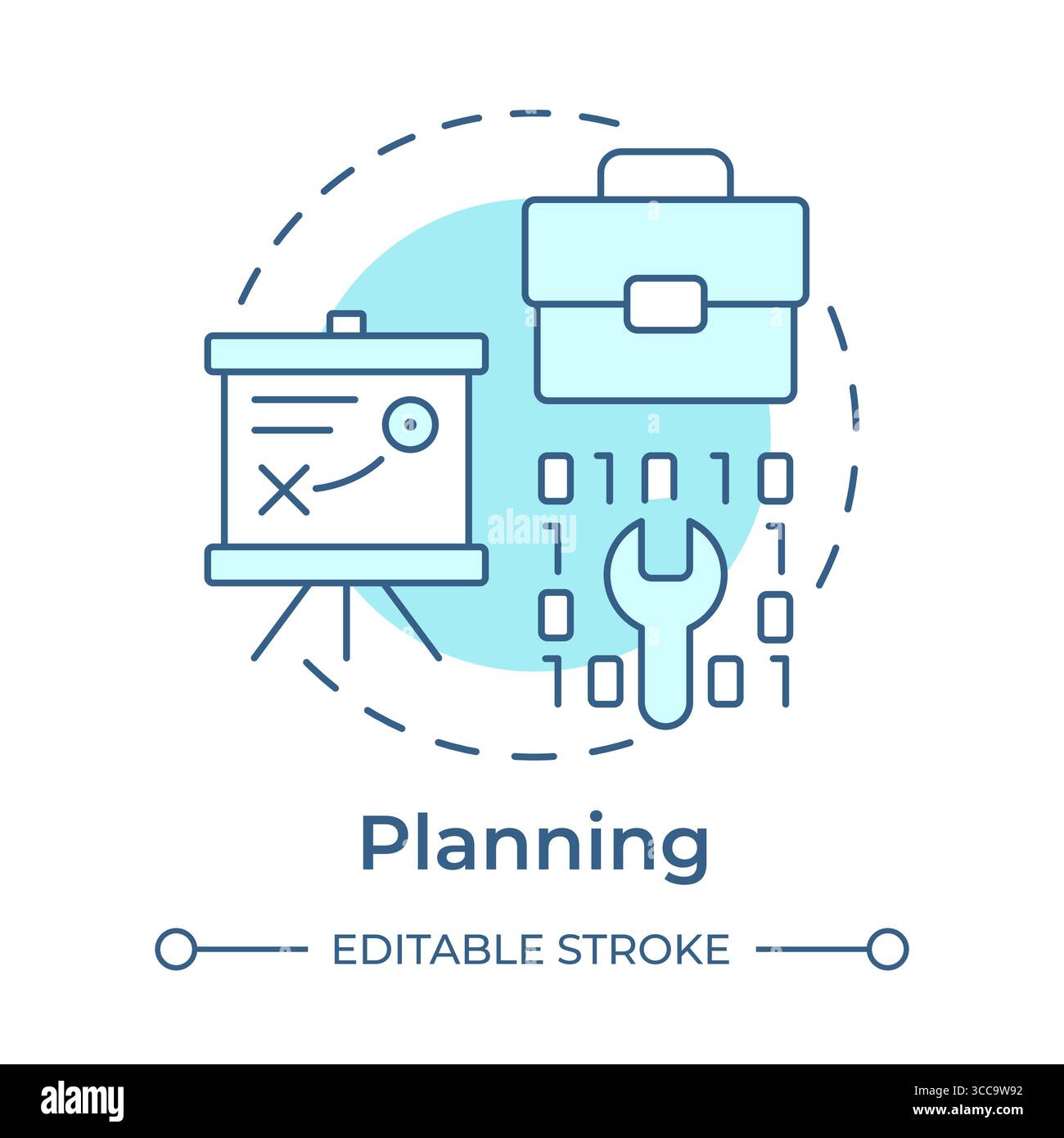 Planning soft blue concept icon Stock Vector Image & Art - Alamy