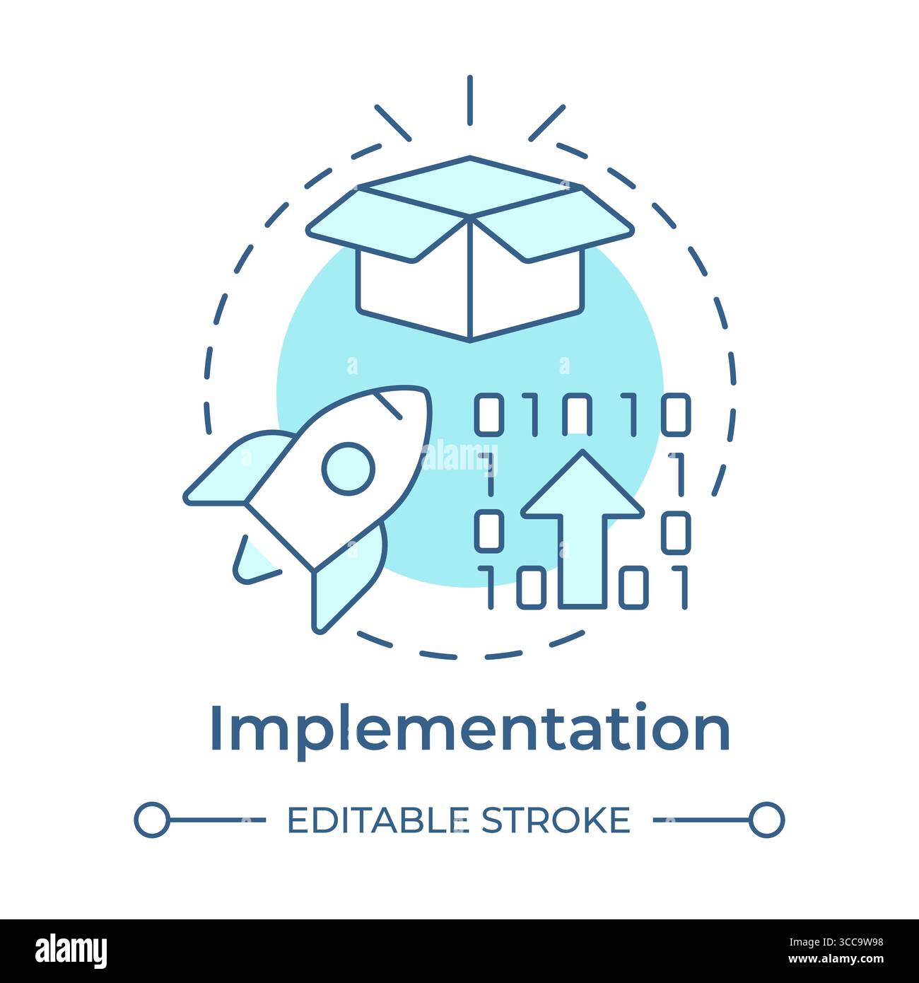 Implementation soft blue concept icon Stock Vector Image & Art - Alamy