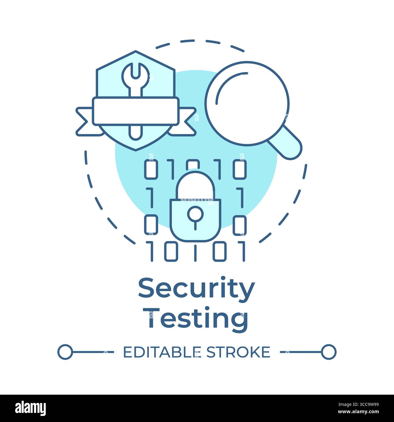 Security testing soft blue concept icon Stock Vector Image & Art - Alamy