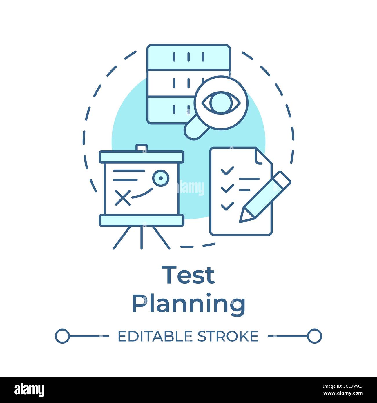Blue list planning icon isolated Cut Out Stock Images & Pictures - Alamy