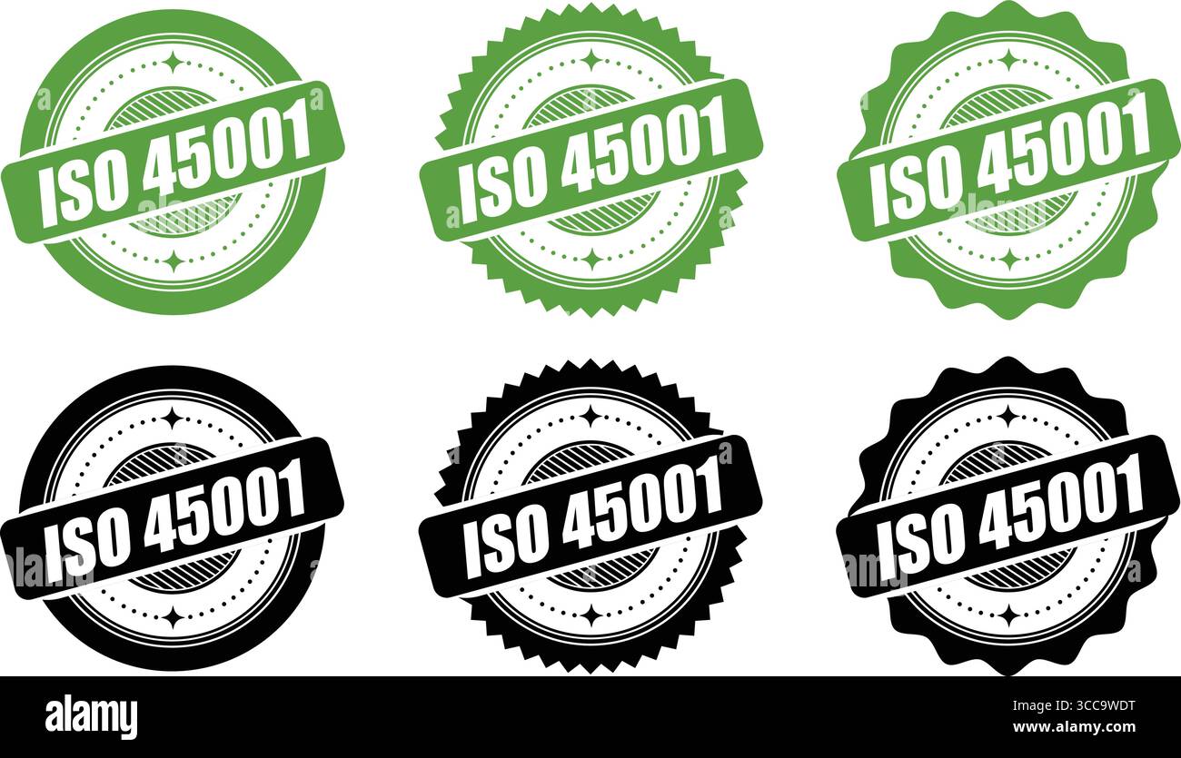 ISO 45001 Certification Badge – Vector Seal for Occupational Health and ...