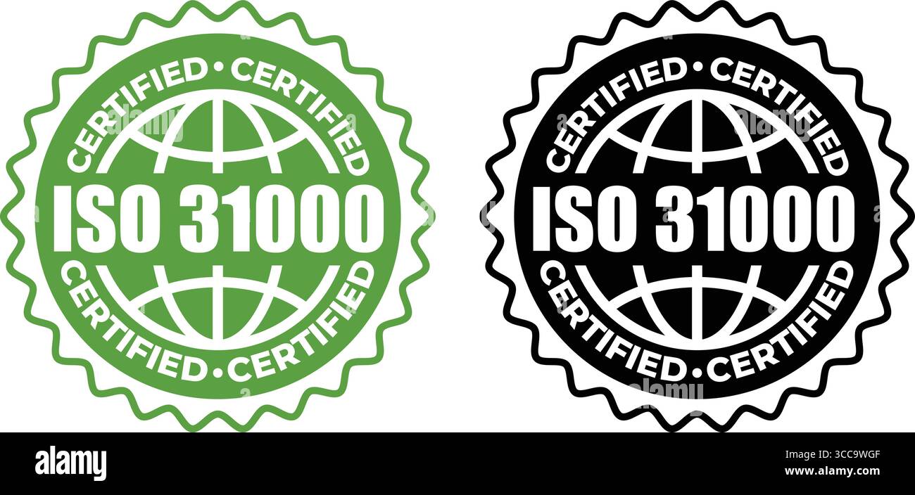 ISO 31000 Certification Badge – Vector Seal for Risk Management ...