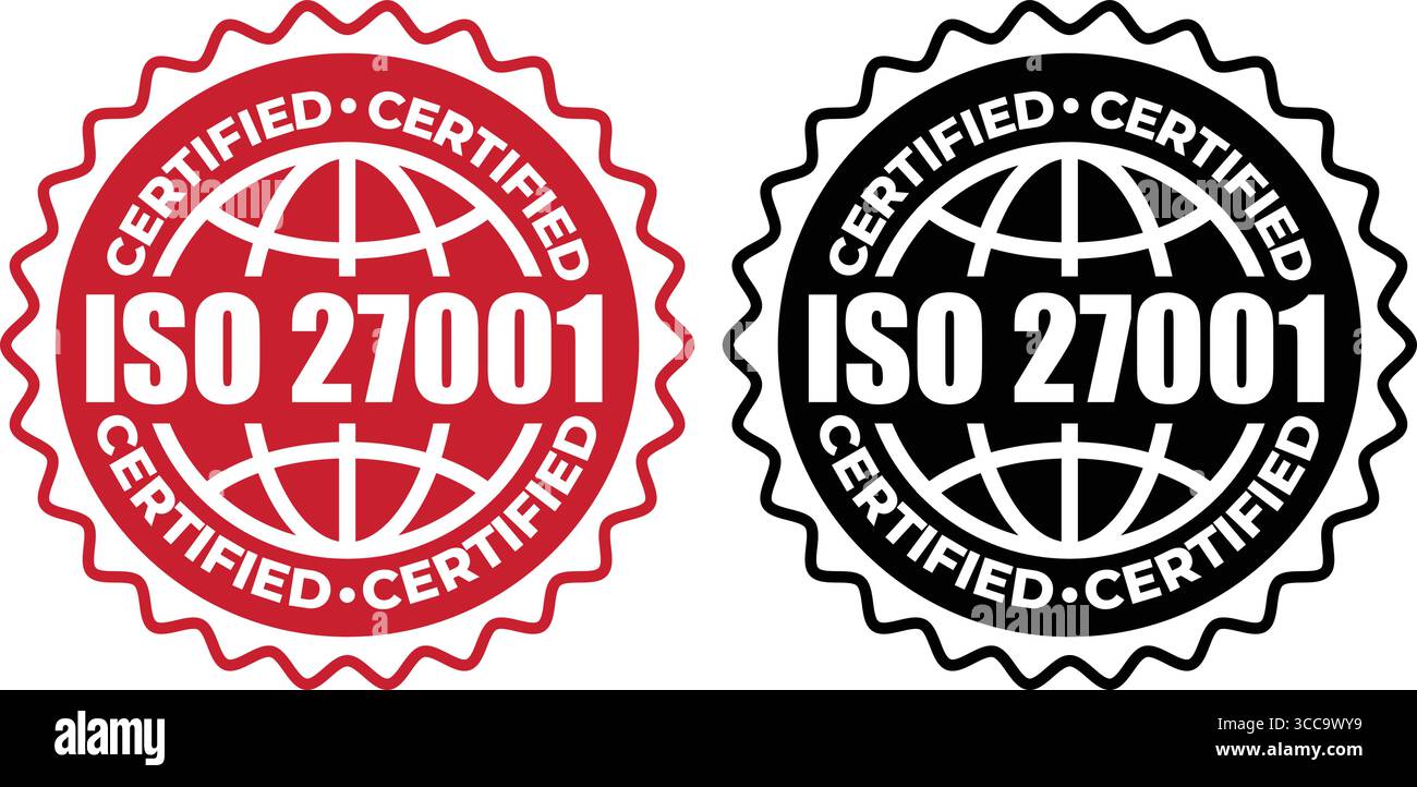 ISO 27001 Certification Badge – Vector Seal for Information Security ...
