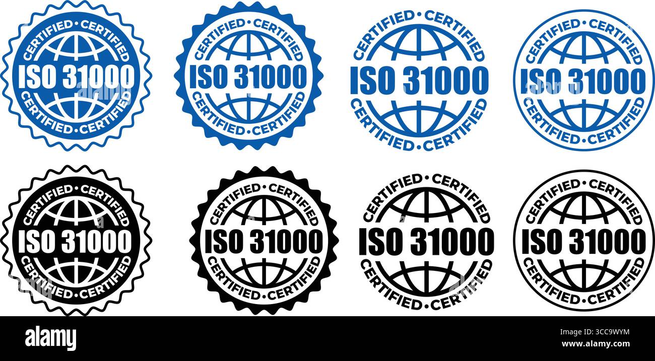 ISO 31000 Certification Badge – Vector Seal for Risk Management ...