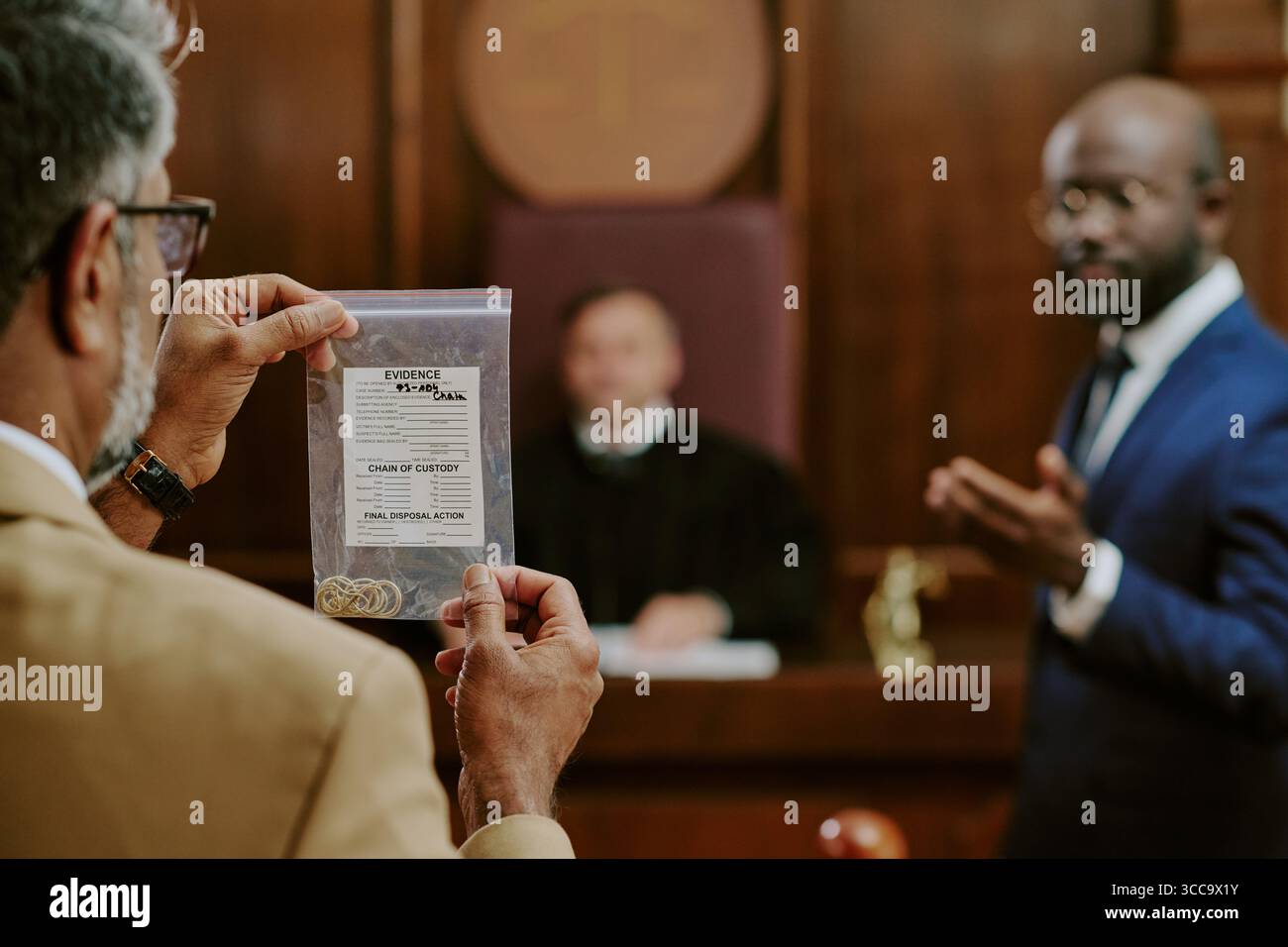 Lawyer presenting evidence in court hi-res stock photography and images ...
