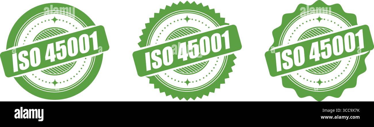 ISO 45001 Certification Badge – Vector Seal for Occupational Health and ...
