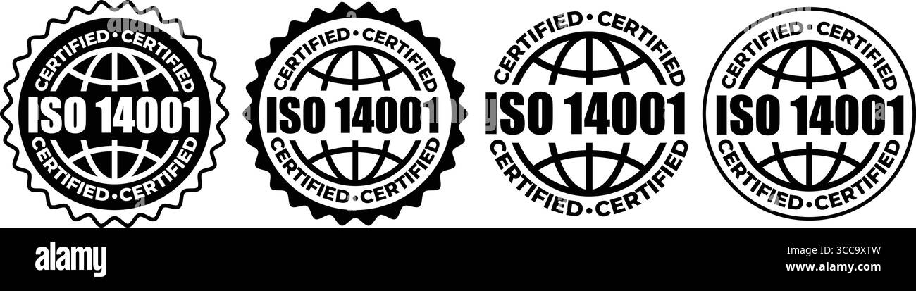 ISO 14001 Certified Stamp – Environmental Management System Label and badge Vector Design Stock ...