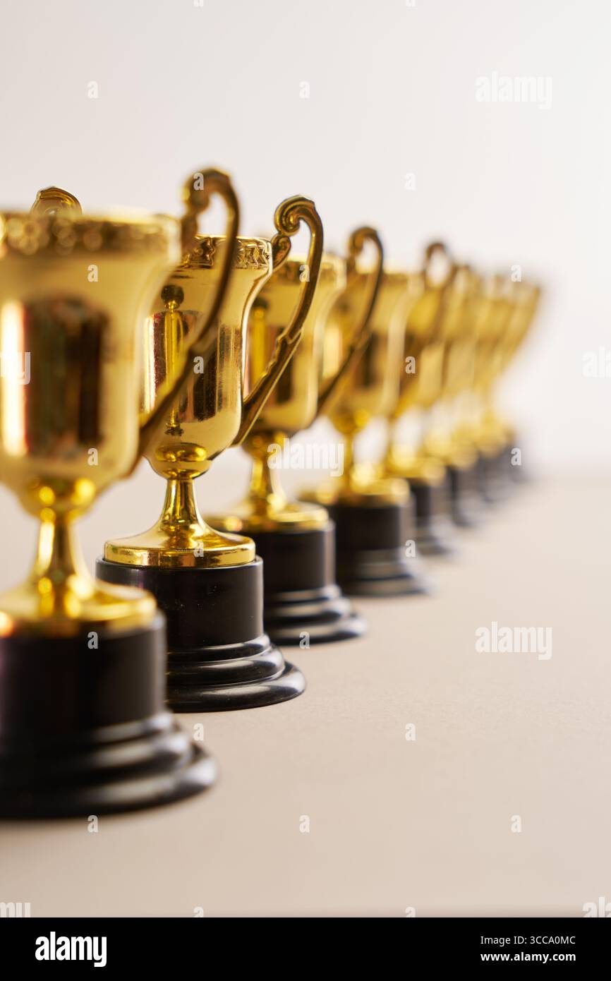 Group trophies in row hi-res stock photography and images - Alamy