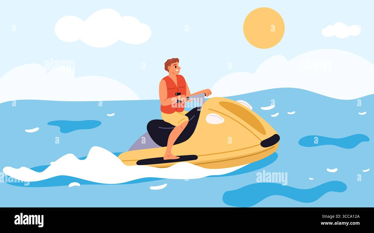 Young guy rides jet ski hi-res stock photography and images - Alamy