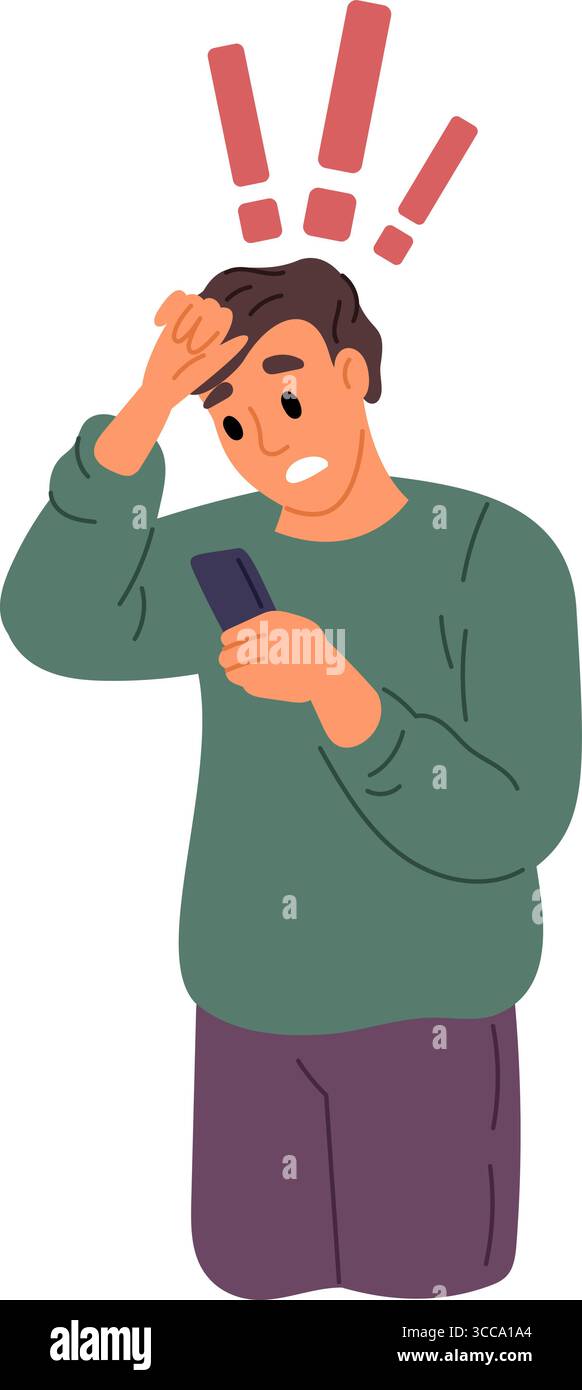 Phone surprised expression Stock Vector Images - Alamy