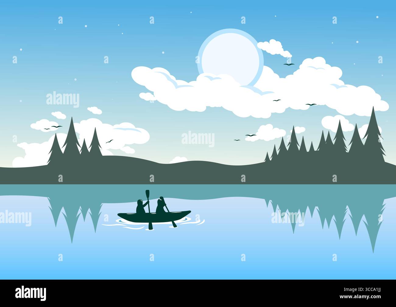 People sailing on river Stock Vector Images - Alamy