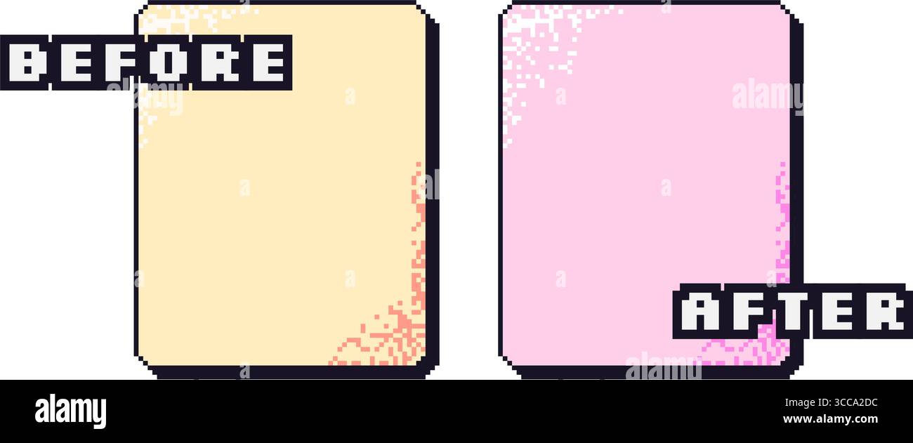 Before and after pixel game template. Rectangle frames for photo ...