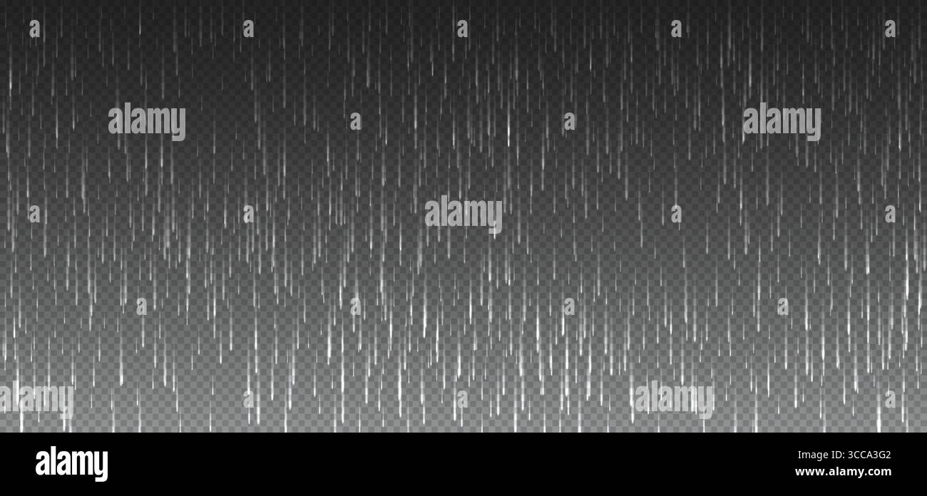 Rainfall texture isolated on transparent background. Vertical clear ...
