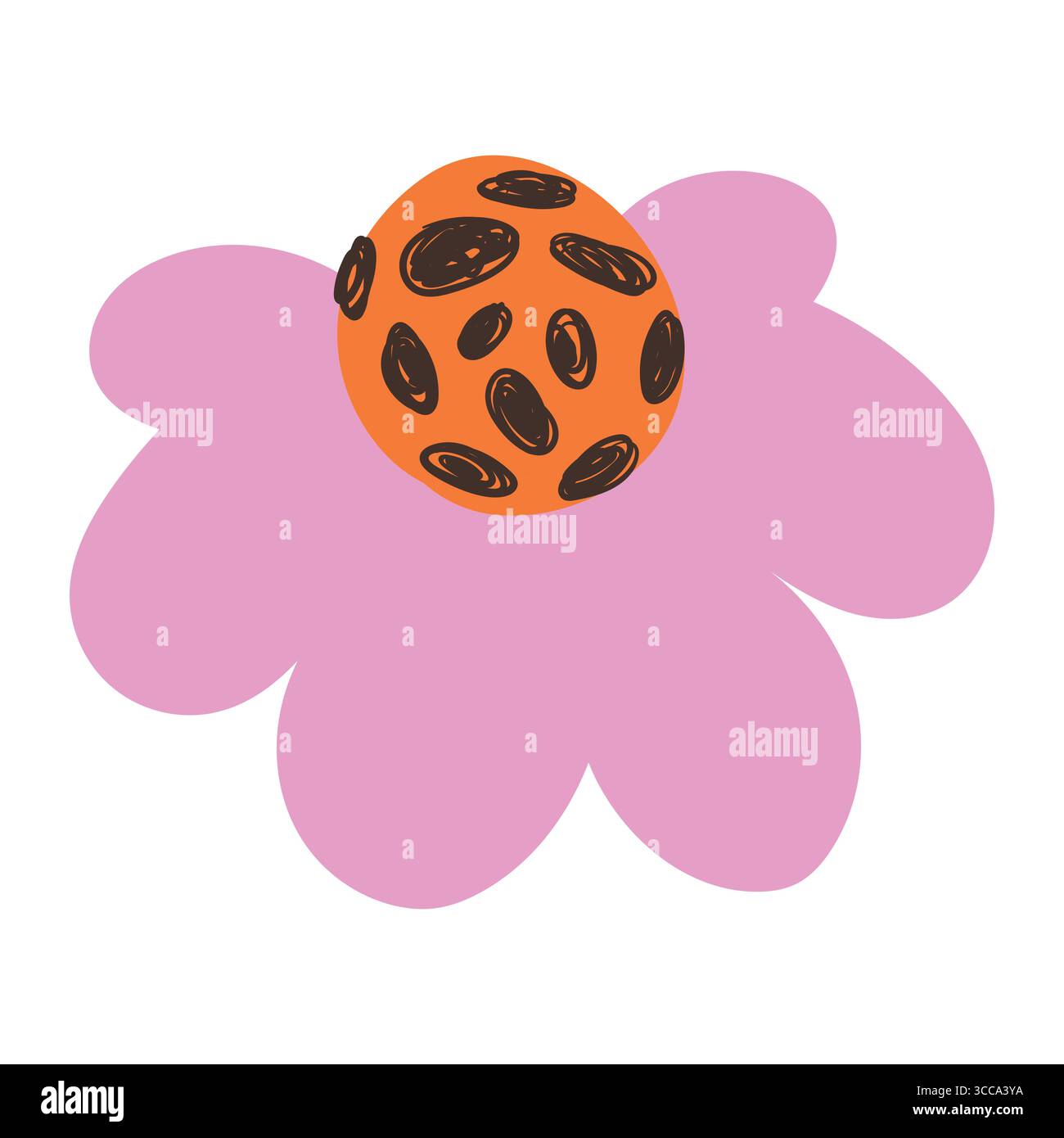Pink Wide Petal Flower With Raised Orange Spotted Center. Cute and ...