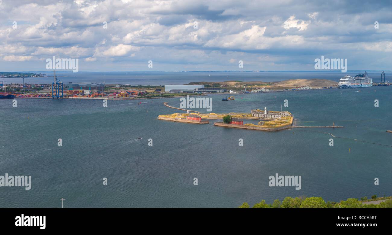 Aerial View of Trekroner Island and Harbor in Copenhagen, Denmark Stock ...
