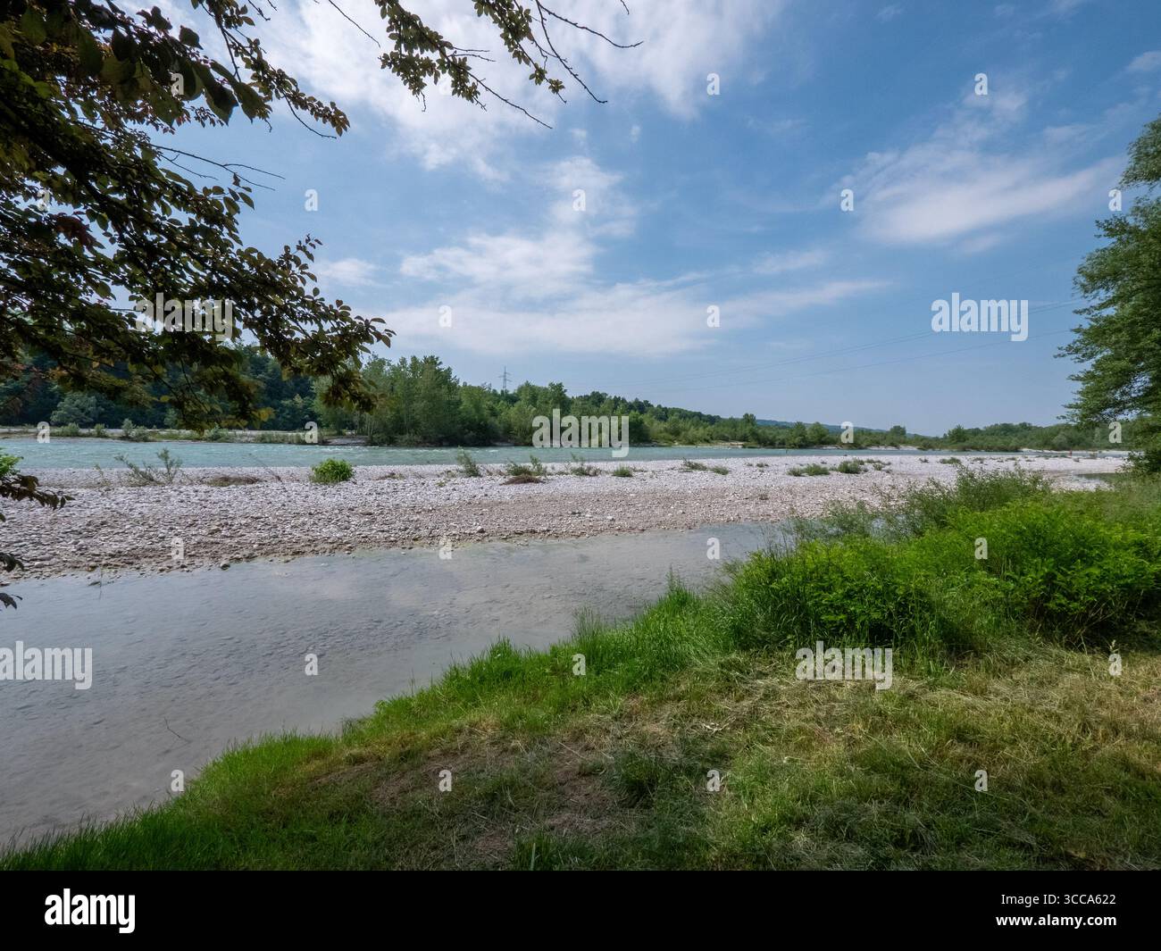 Piave River in Northern Italy Scenic Nature and Historic Landmark Stock ...