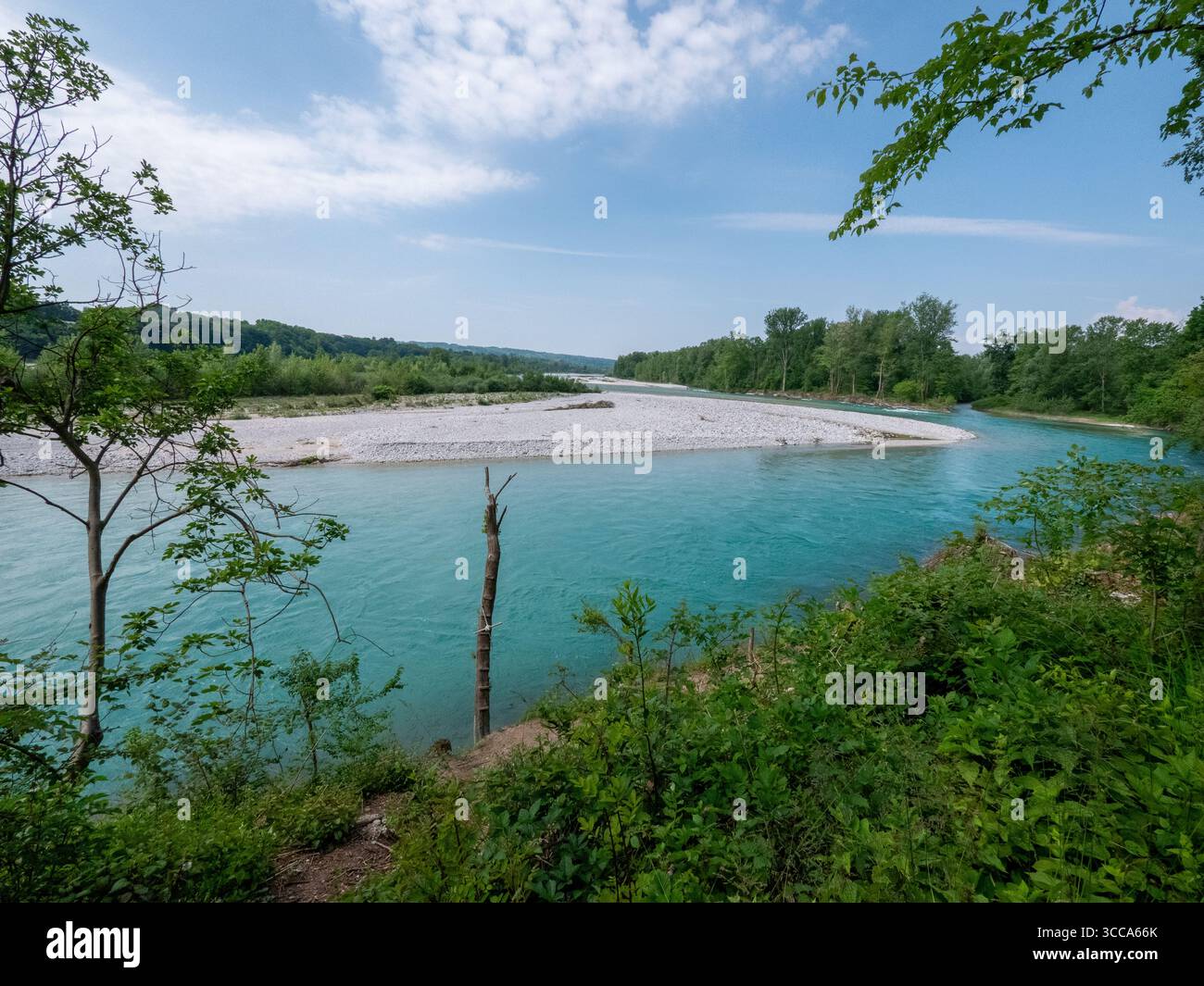 Piave River in Northern Italy Scenic Nature and Historic Landmark Stock ...