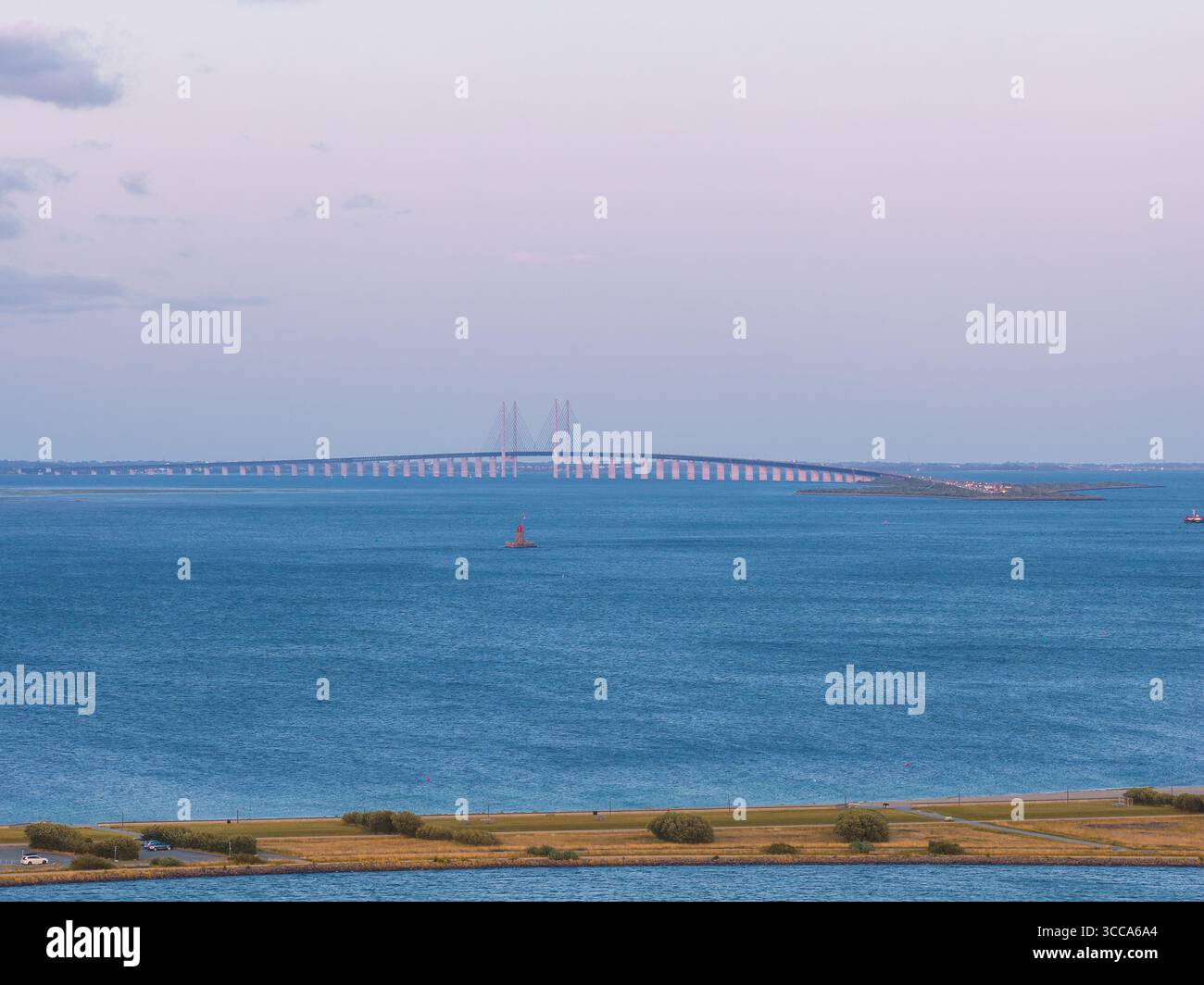 Aerial View of Oresund Bridge Spanning the Oresund Strait Stock Photo ...