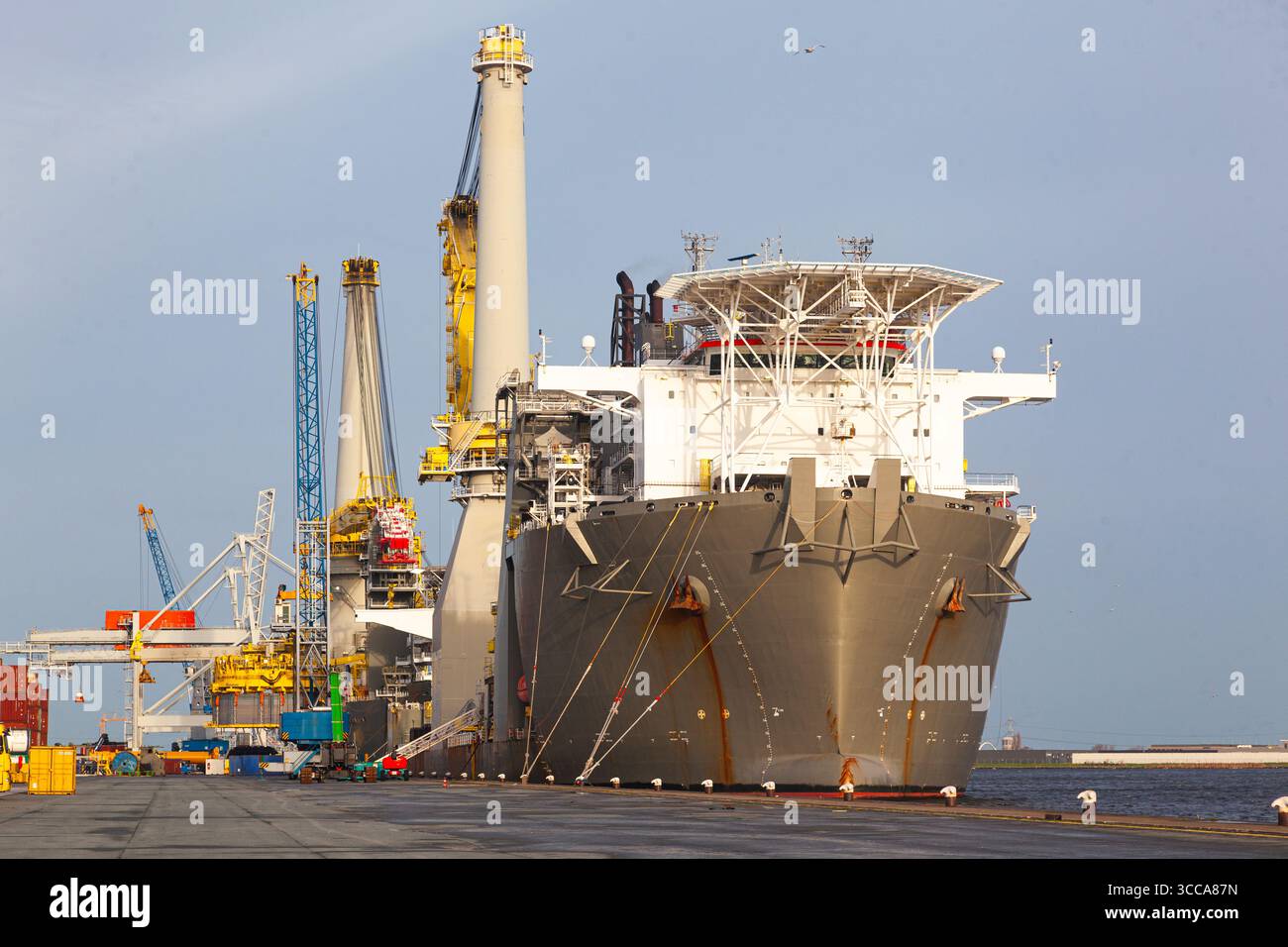Heavy Lift offshore vessel is moored at a seaport Stock Photo - Alamy